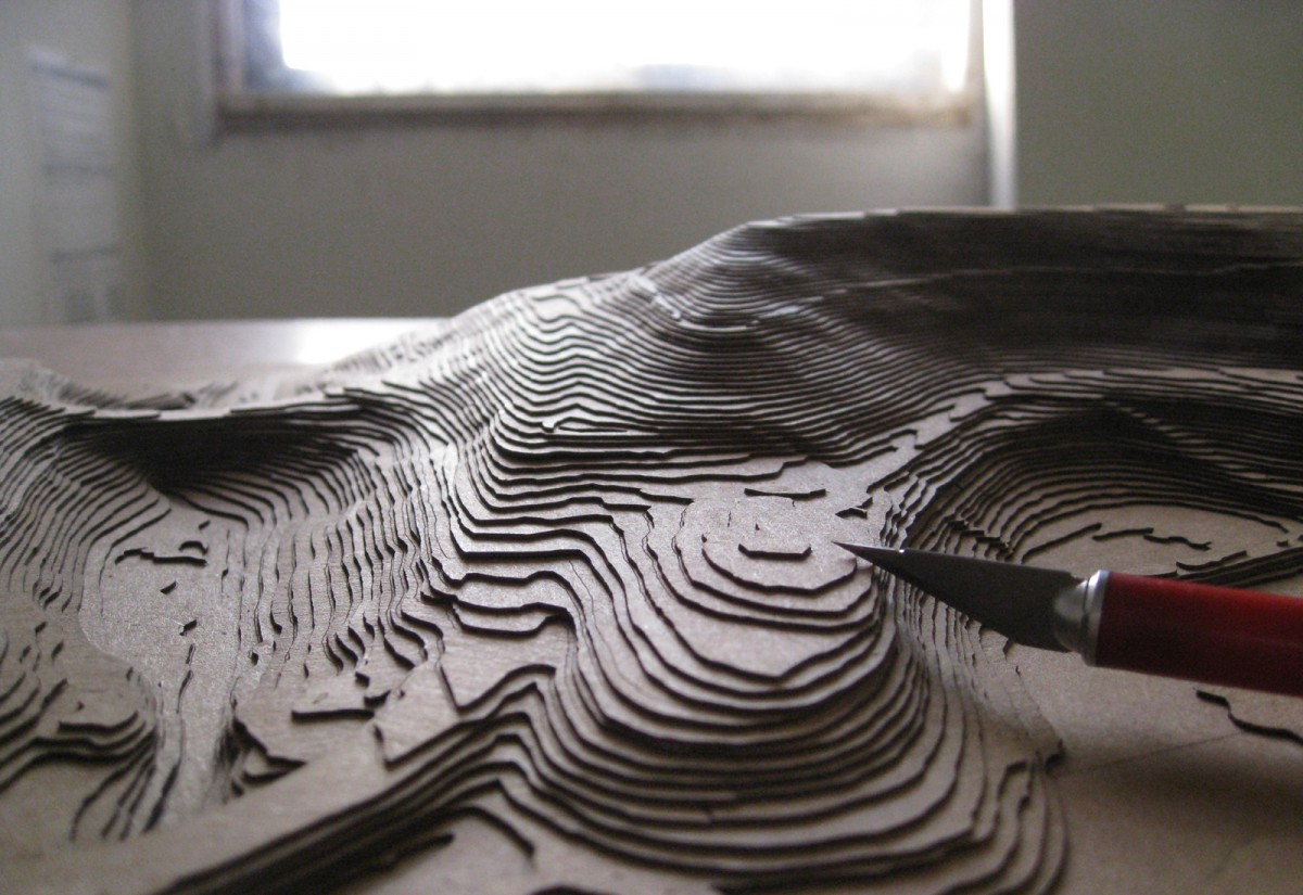 Chipboard Topographic Model
