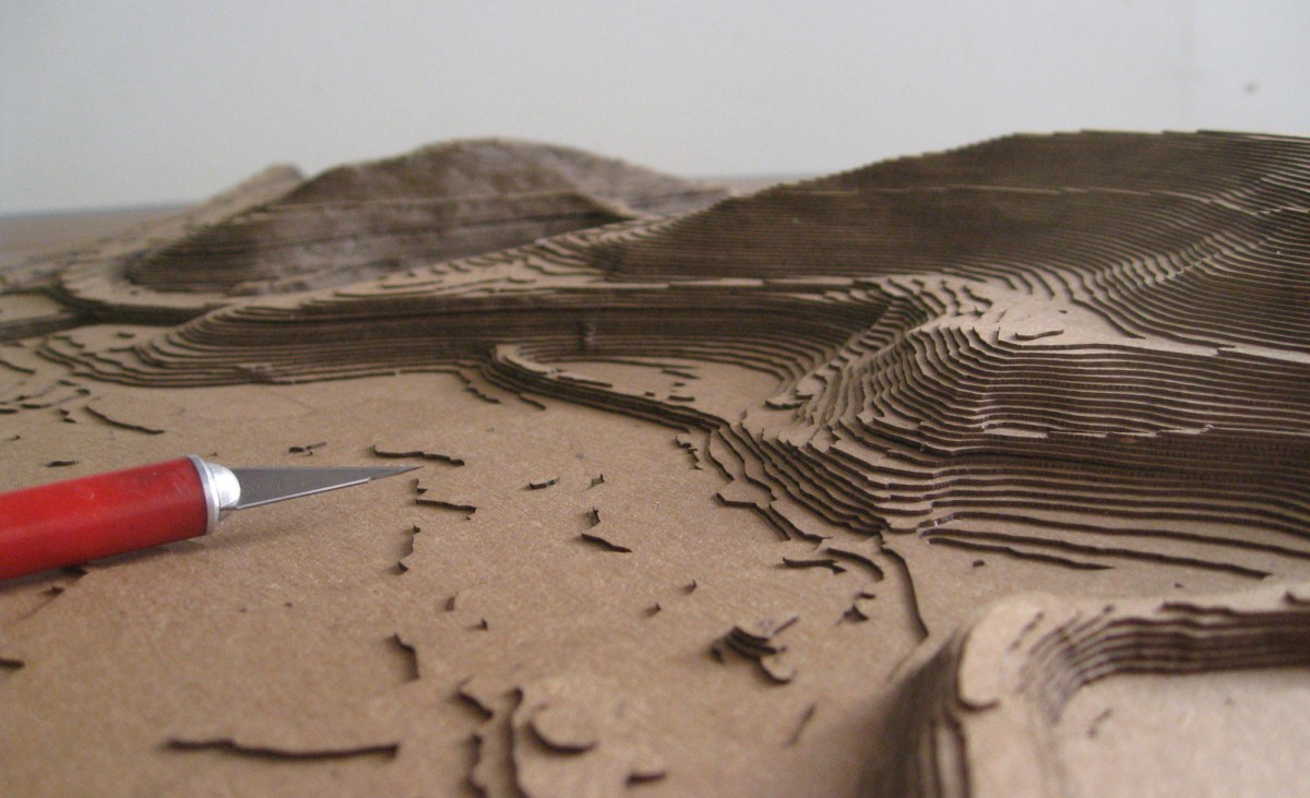 Chipboard Topographic Model