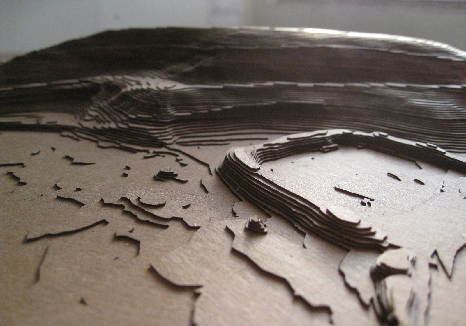 Chipboard Topographic Model