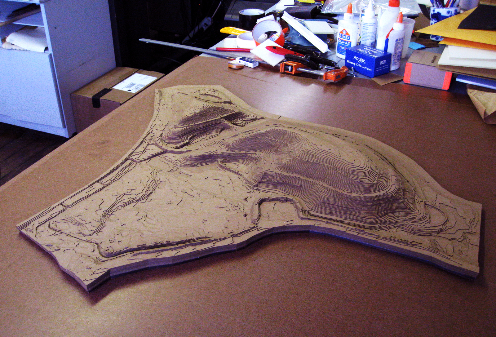 Chipboard Topographic Model